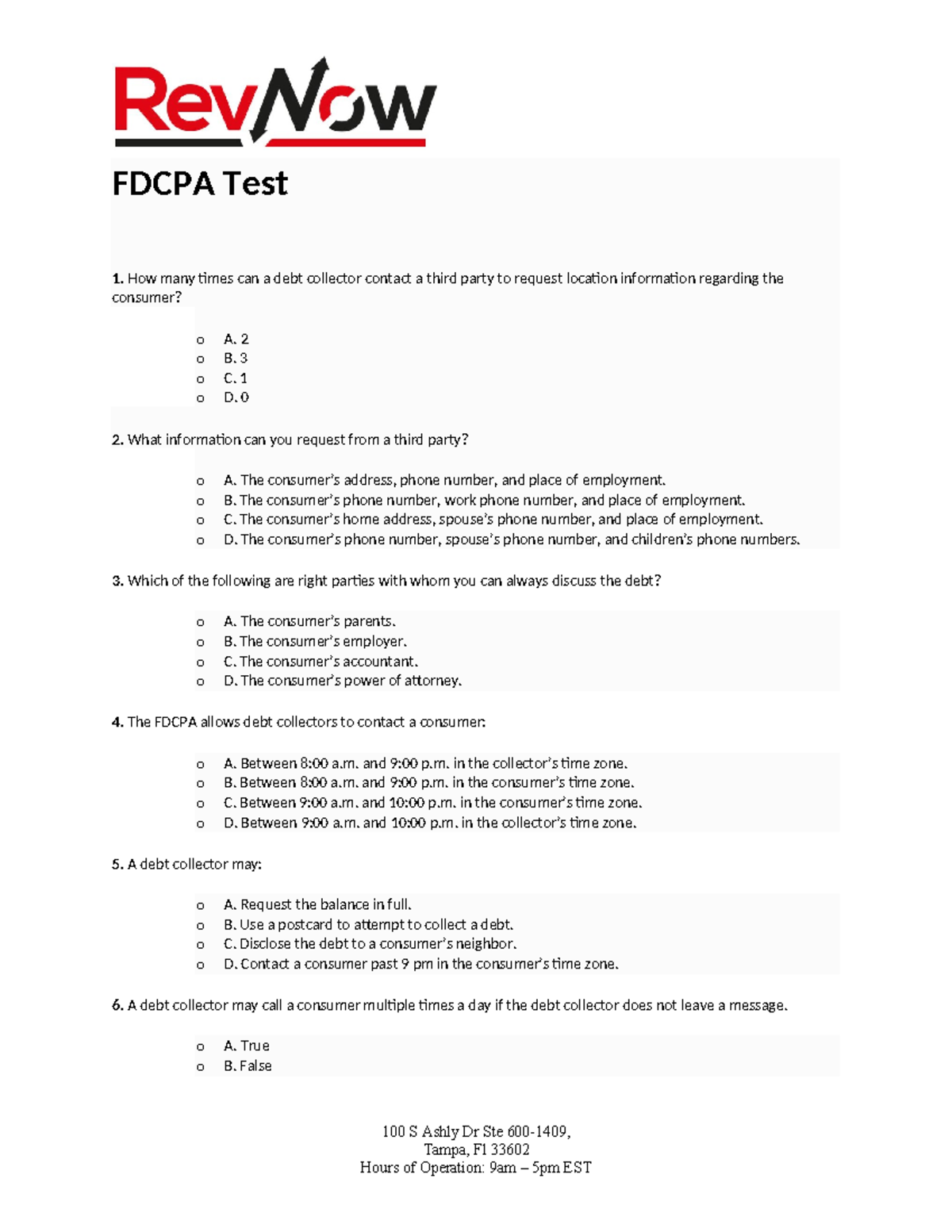 3.2 Fdcpa Test - Najshshsbs - FDCPA Test How many times can a debt ...