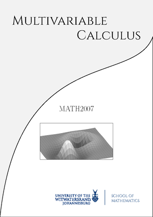 MATH2021 - Multivariable Calculus exam preparation - MATH2021 - Studocu