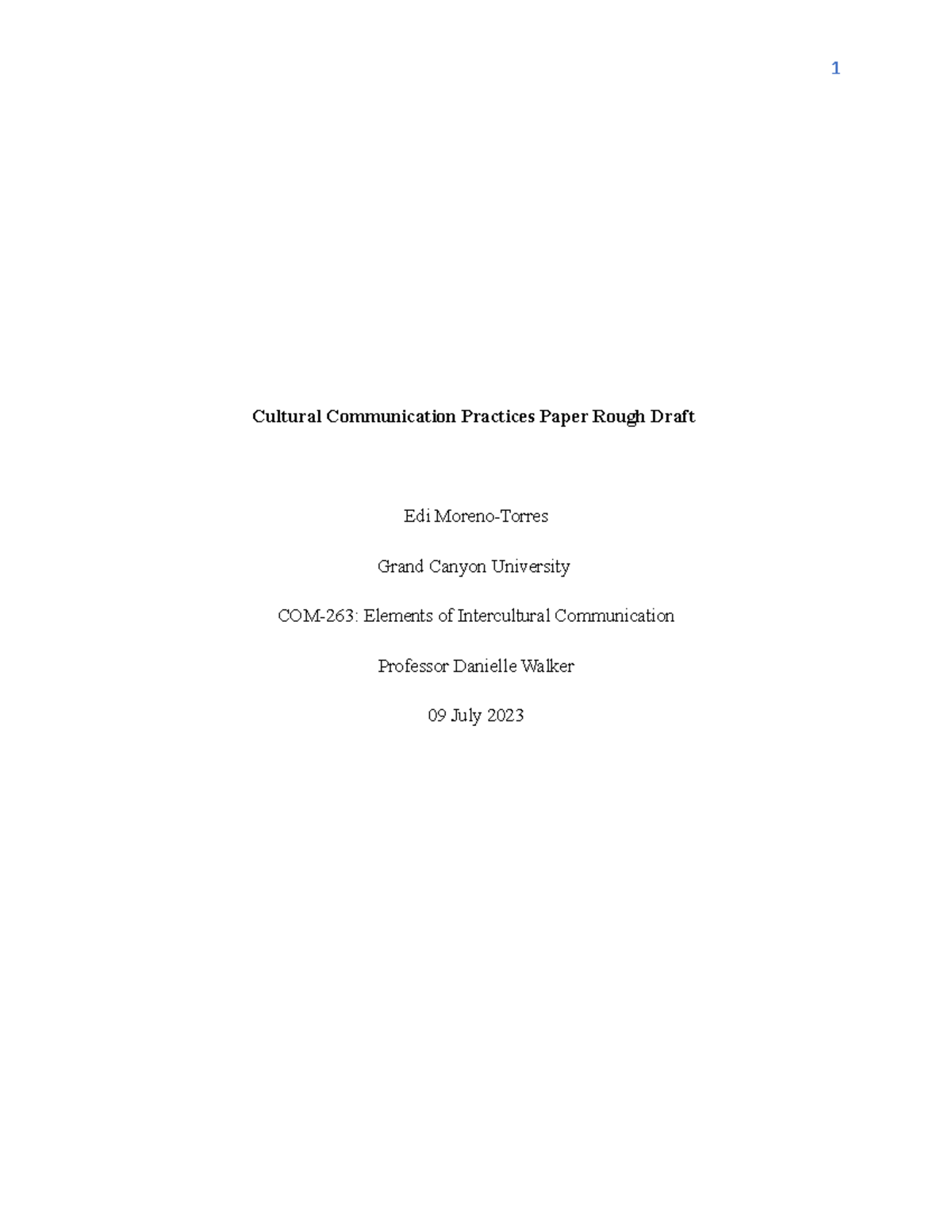Cultural Communication Practices Paper Rough Draft - This paper ...