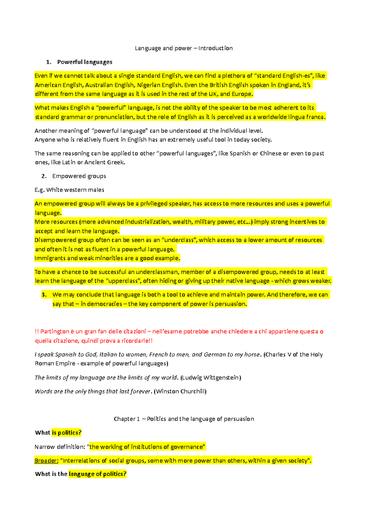 Riassunto corretto the language of power in politics - Language and ...