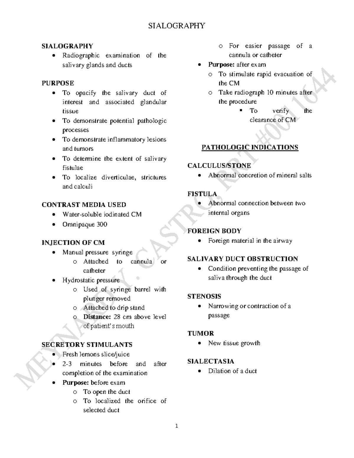 Special Procedure ( Sialography) - SIALOGRAPHY Radiographic examination ...