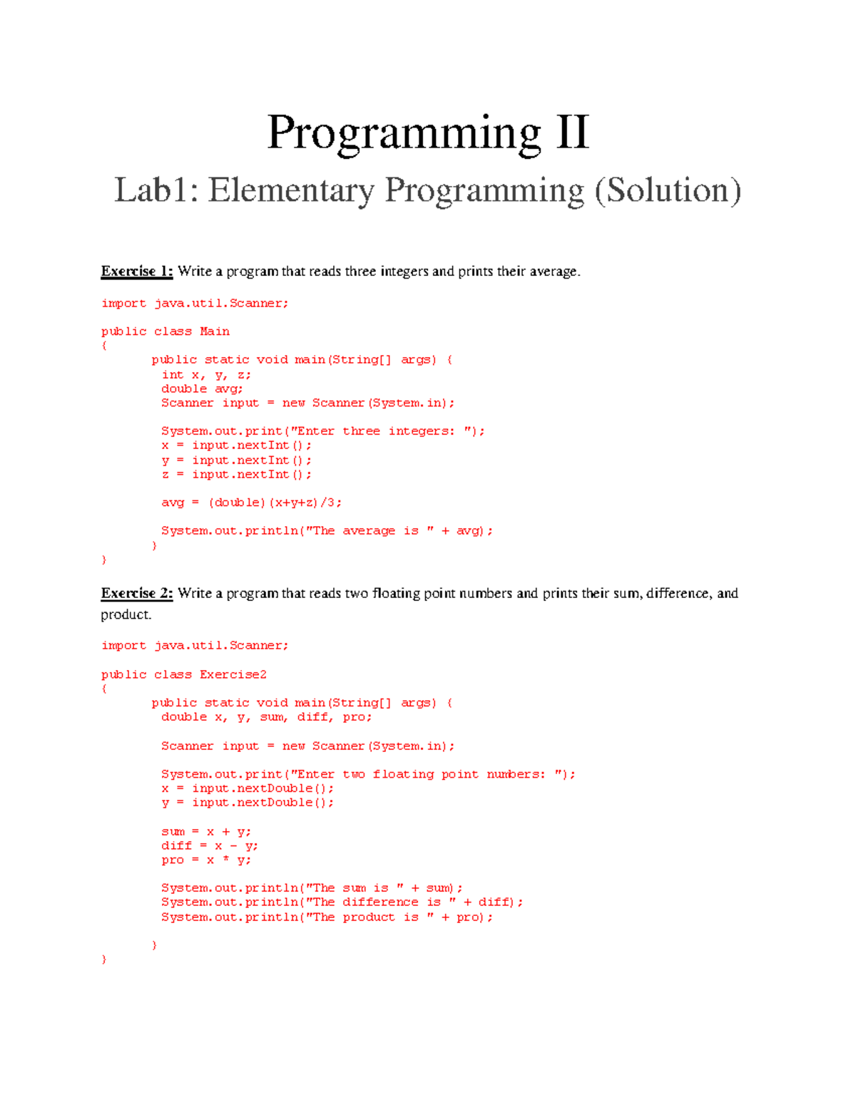 Lab TitleLab TitleLab TitleLab TitleLab Title - Programming II Lab1: Elementary Programming ...