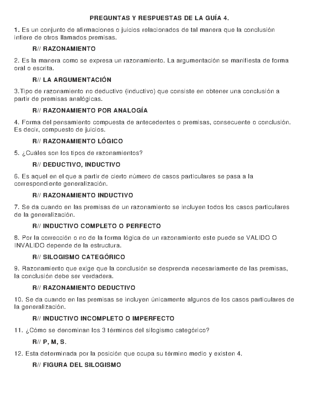 Preguntas Y Respuestas DE LA GUÍA 4 - PREGUNTAS Y RESPUESTAS DE LA GUÍA 4. 1. Es un conjunto de ...