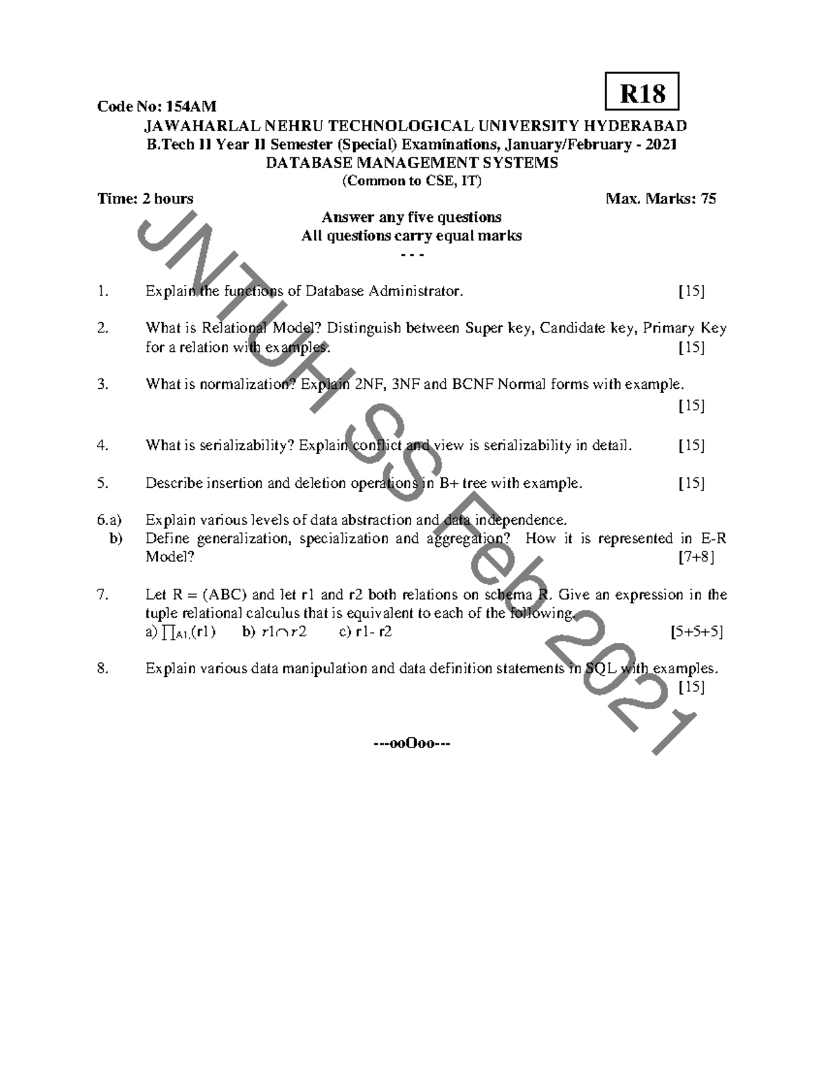 January February-2021 - Code No: 154AM JAWAHARLAL NEHRU TECHNOLOGICAL ...