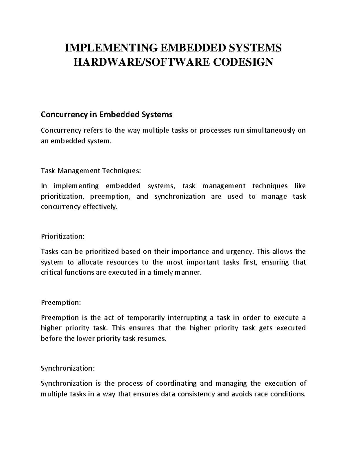 Implementing Embedded Systems Hardwaresoftware Codesign 1 ... Implementing Embedded Systems Hardwaresoftware Codesign 1 ...