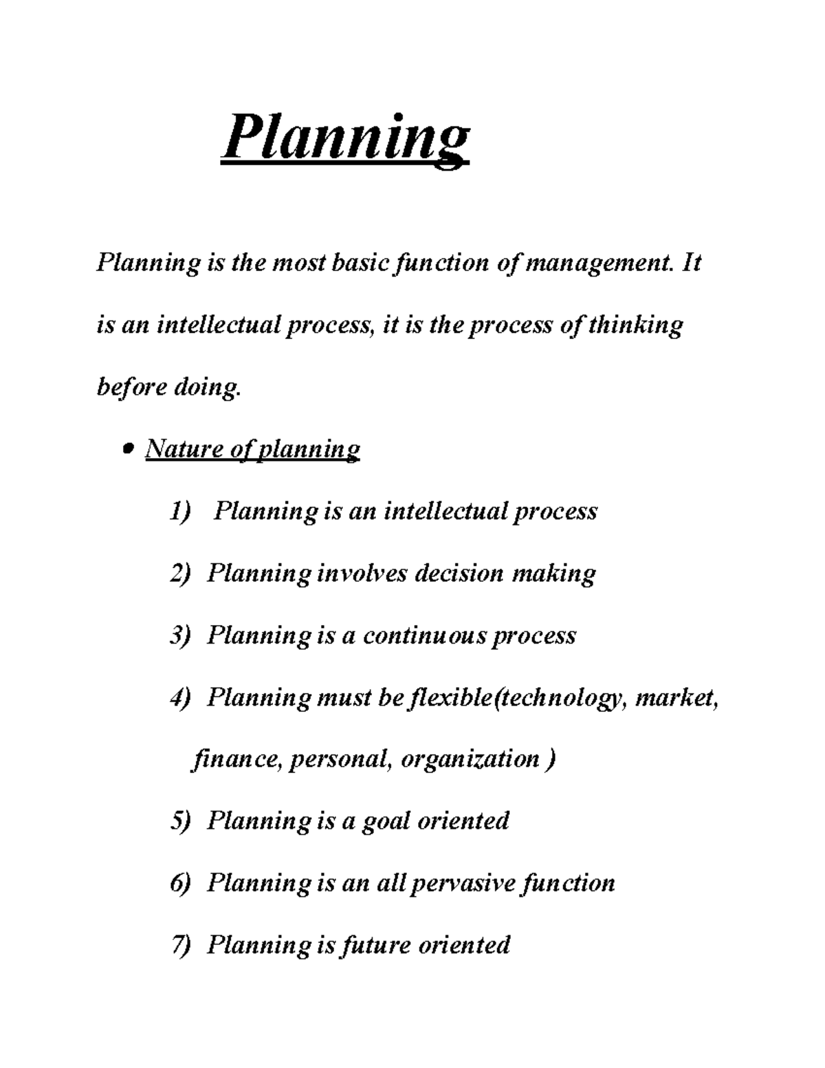 Planning principles of management - Planning Planning is the most basic ...
