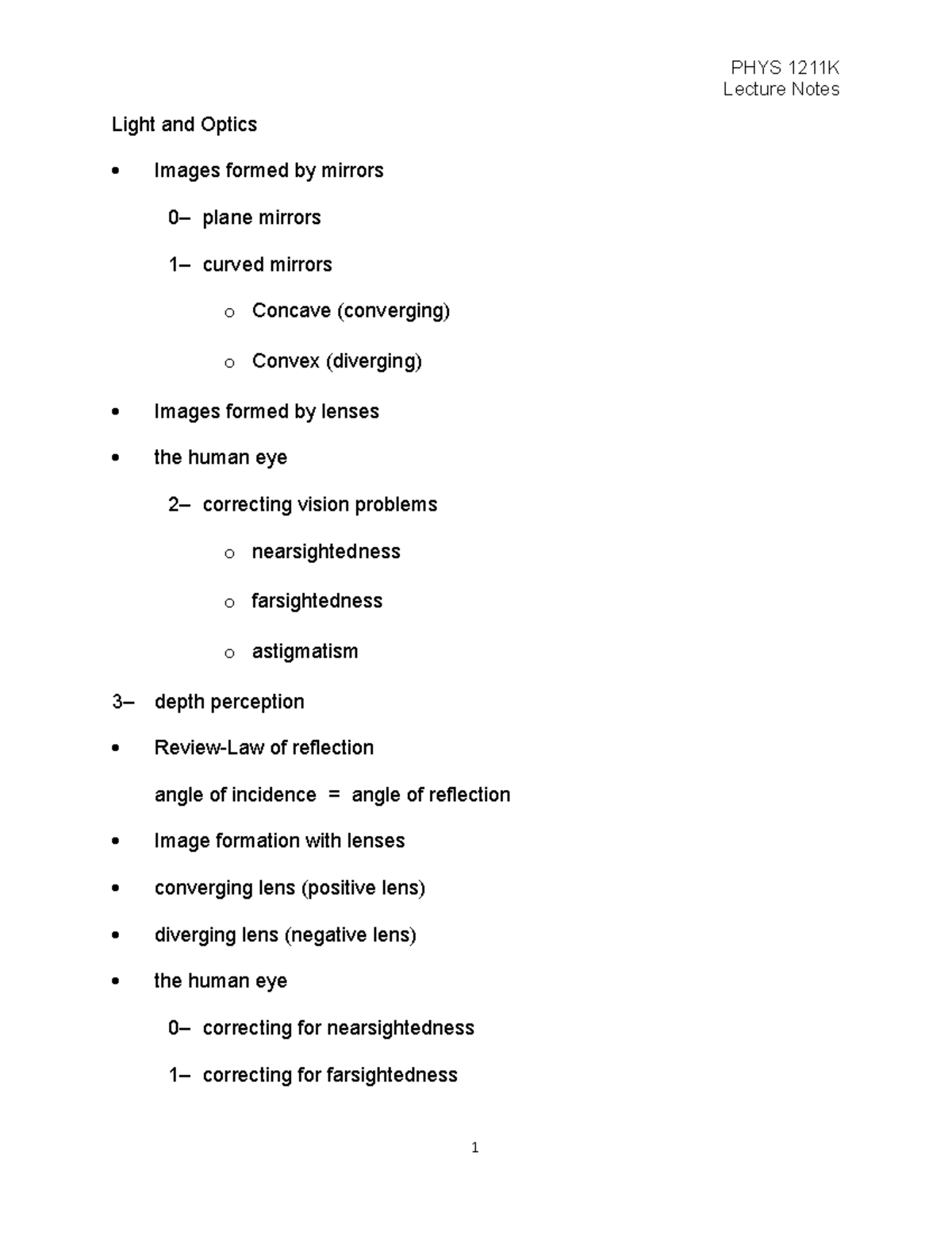 2021-PHYS1211K-Physics-Lecture-Notes-Light and Optics -15C - PHYS 1211K ...
