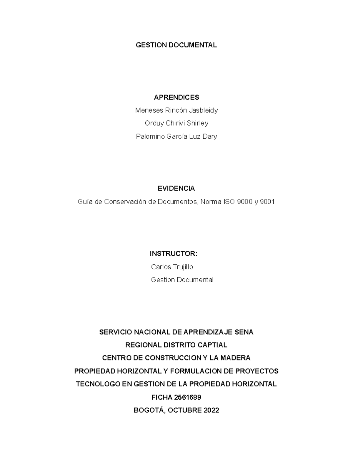 Guia de Conservacion de Documentos - GESTION DOCUMENTAL APRENDICES Meneses Rincón Jasbleidy ...