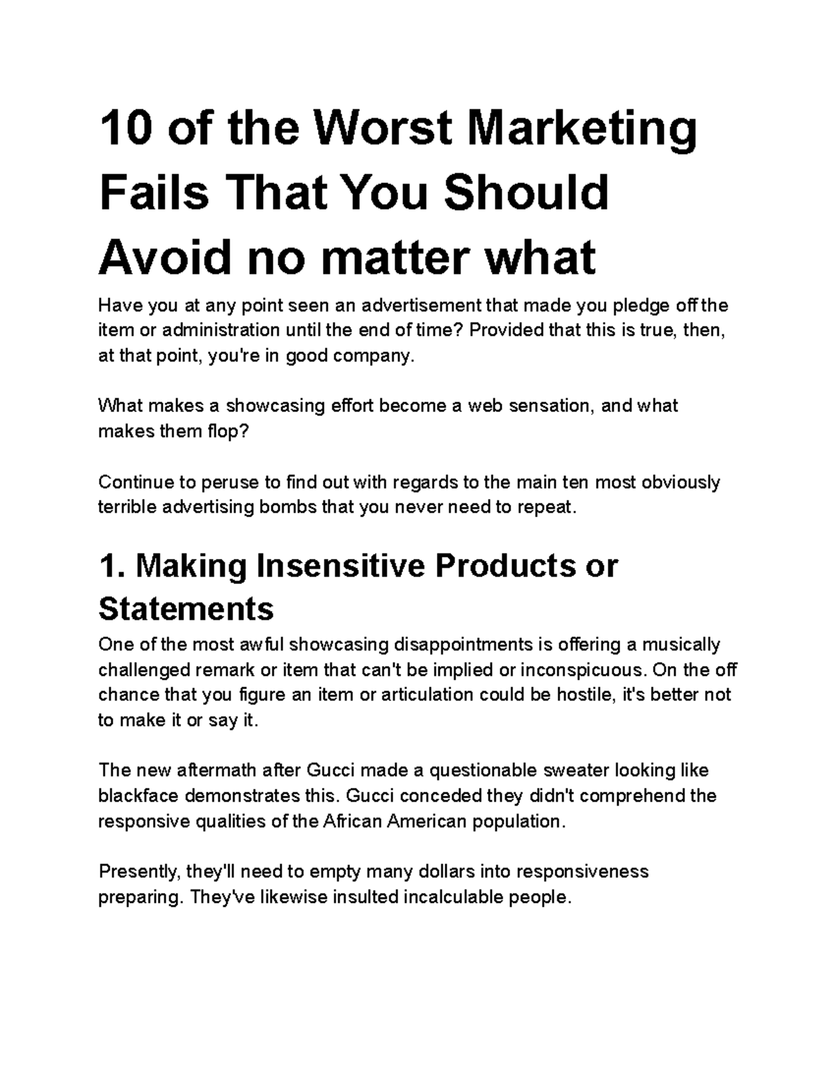 10 of the Worst Marketing Fails That You Should Avoid no matter what ...