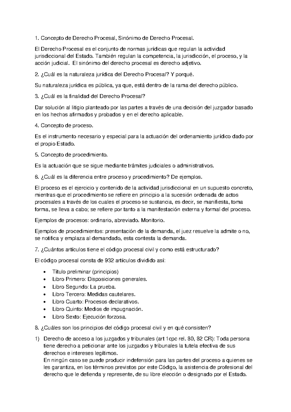 Guia Procesal - Concepto de Derecho Procesal, Sinónimo de Derecho ...