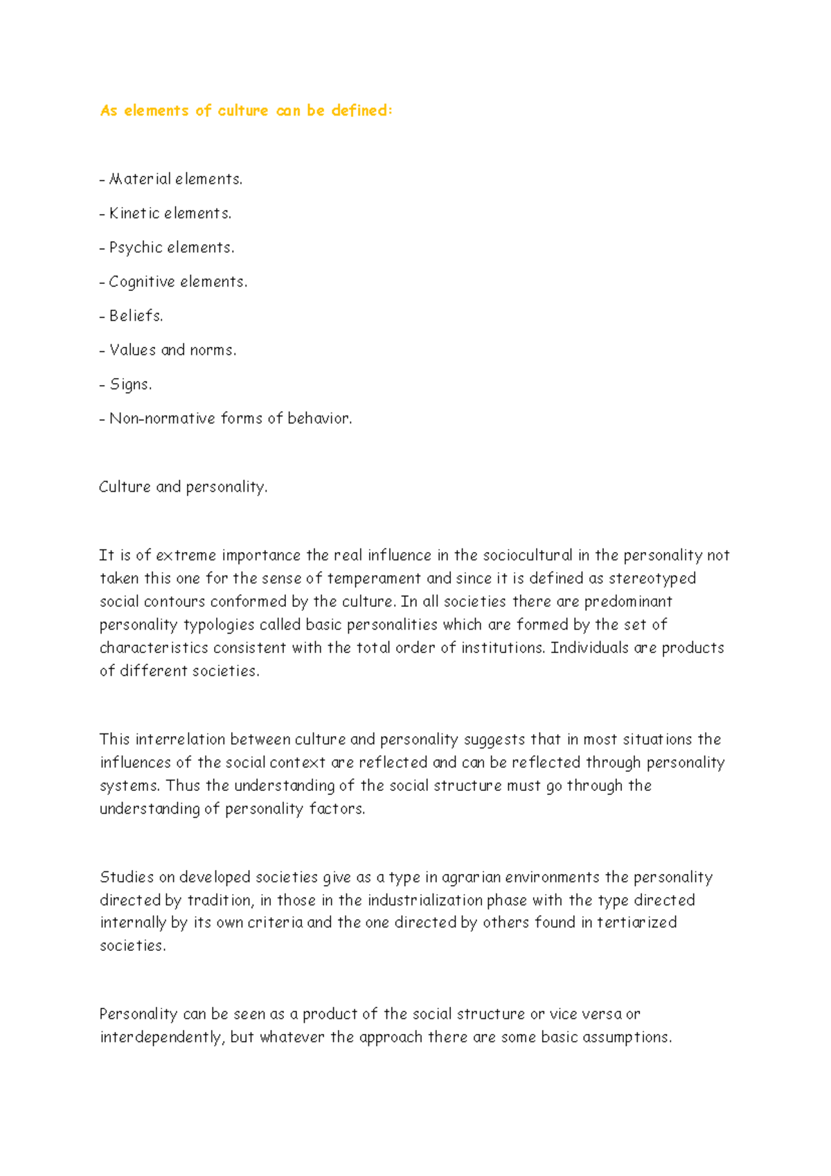 As elements of culture can be defined 6 - As elements of culture can be ...