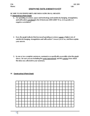 Graphing Lab Answer Sheet - Spring 2022 GEL 109 8 Name: Lab: GRAPHING ...