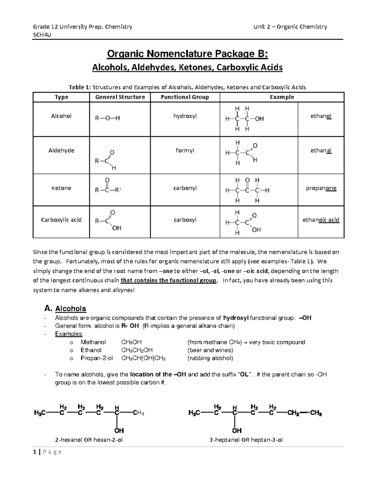 00- Nomenclature Package Part B (revd) - CHM1321 - uOttawa - Studocu