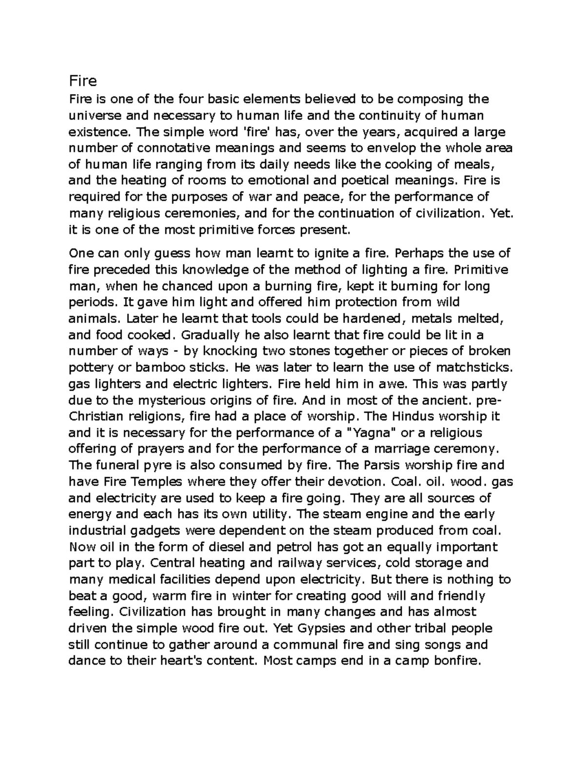 Fashion essay 2 act - Fire Fire is one of the four basic elements ...