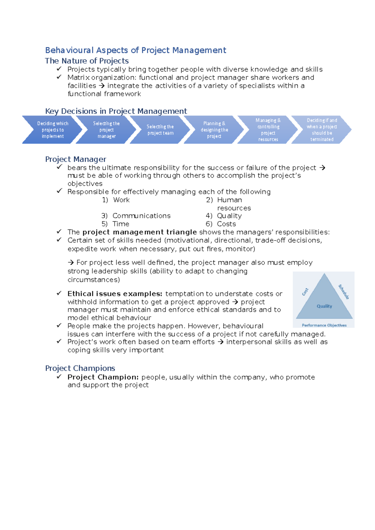 Behavioural Aspects of Project Management - However, behavioural issues ...