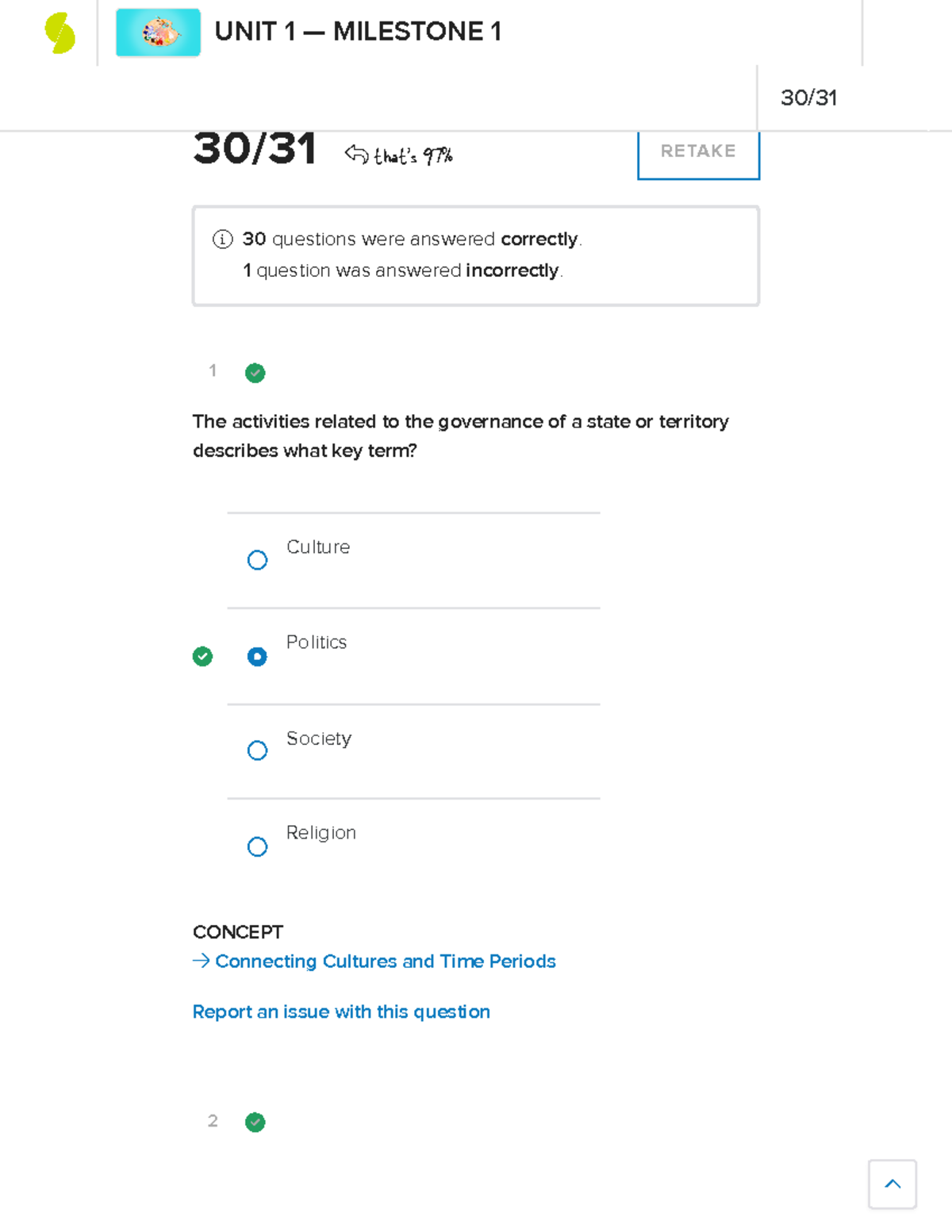 Sophia Unit 1 - Milestone 1 Art History - 1 CONCEPT → Connecting Cultures and Time Periods 2 30 ...