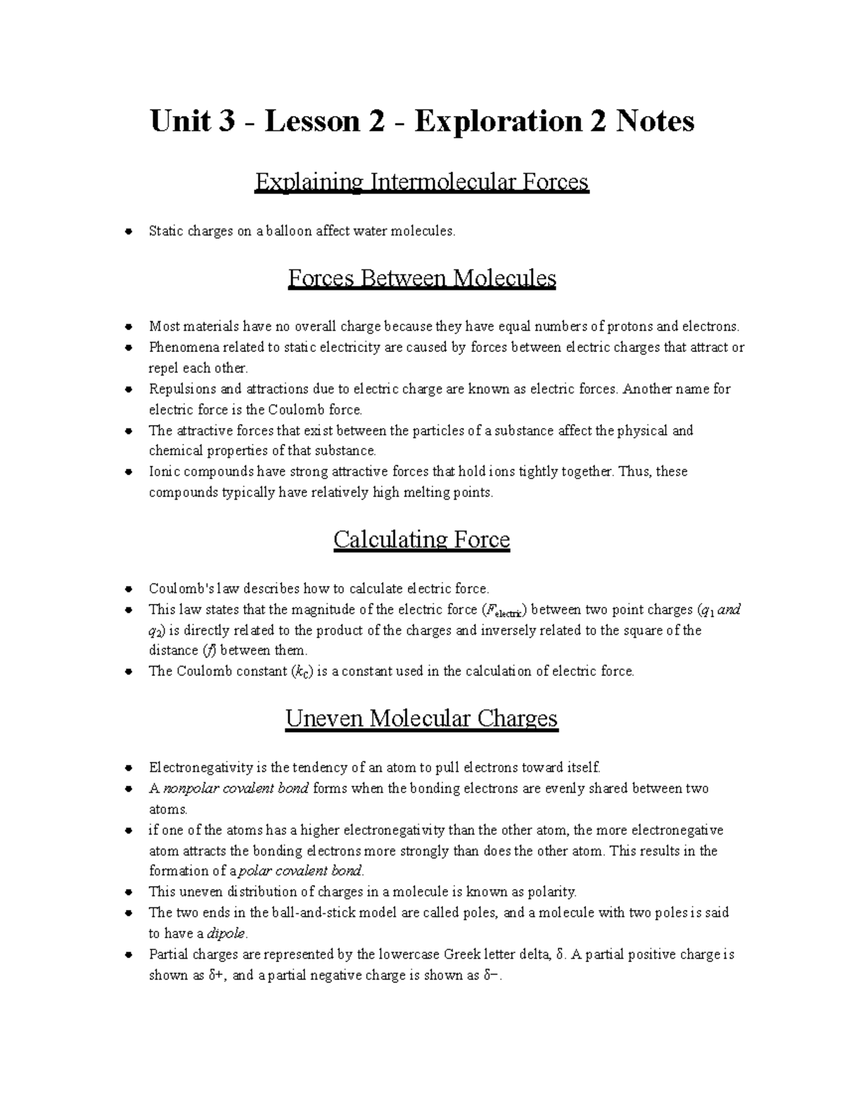 Unit 3 - Lesson 2 - Exploration 2 Notes - Unit 3 - Lesson 2 ...
