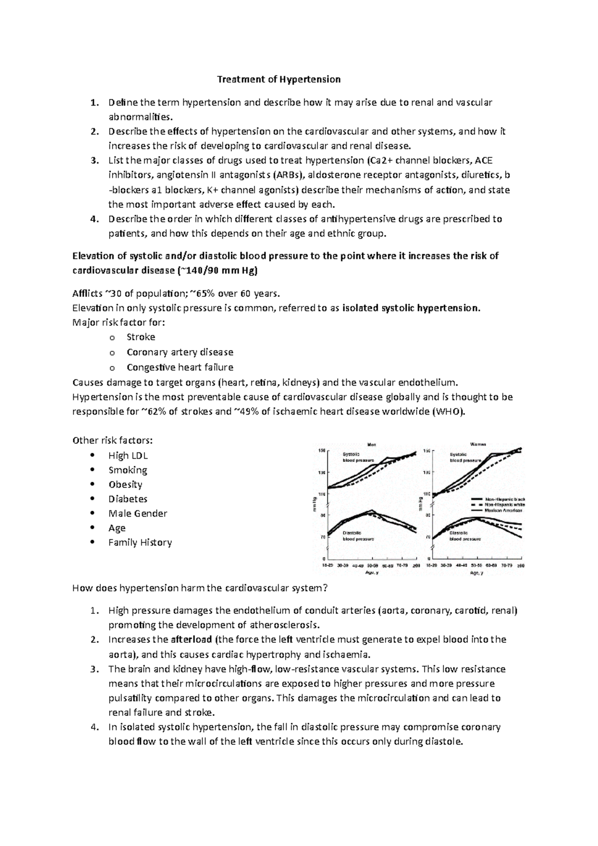 Hypertension - Lecture notes 2-3 - Treatment of Hypertension 1. Define ...