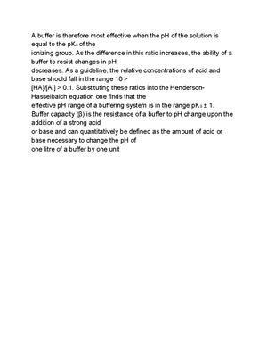 Buffer 1 - An example of a buffer solution is the acetic acid (CH3COOH ...