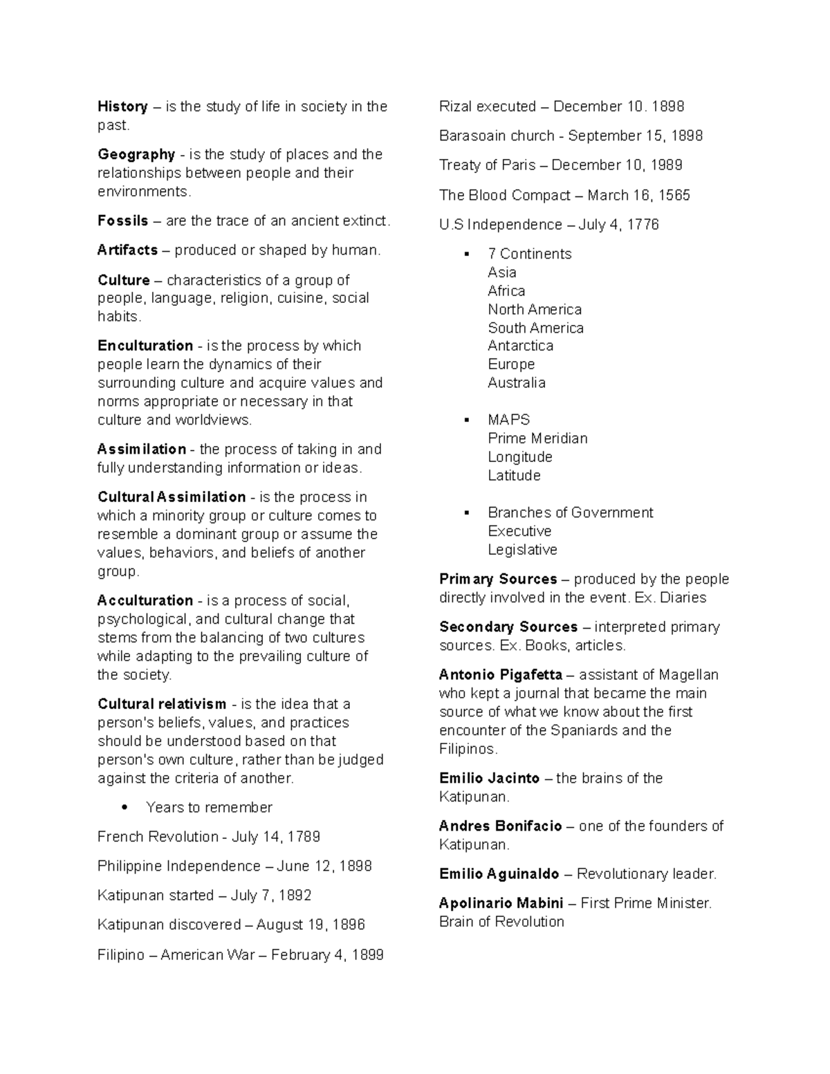 History - Lecture notes 1 - History – is the study of life in society ...