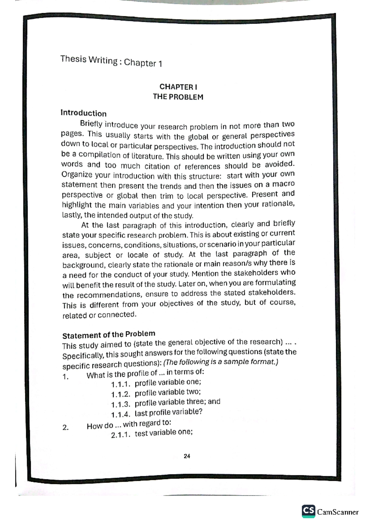 Thesis Writing Chapter 1 - This usually starts with the global or ...