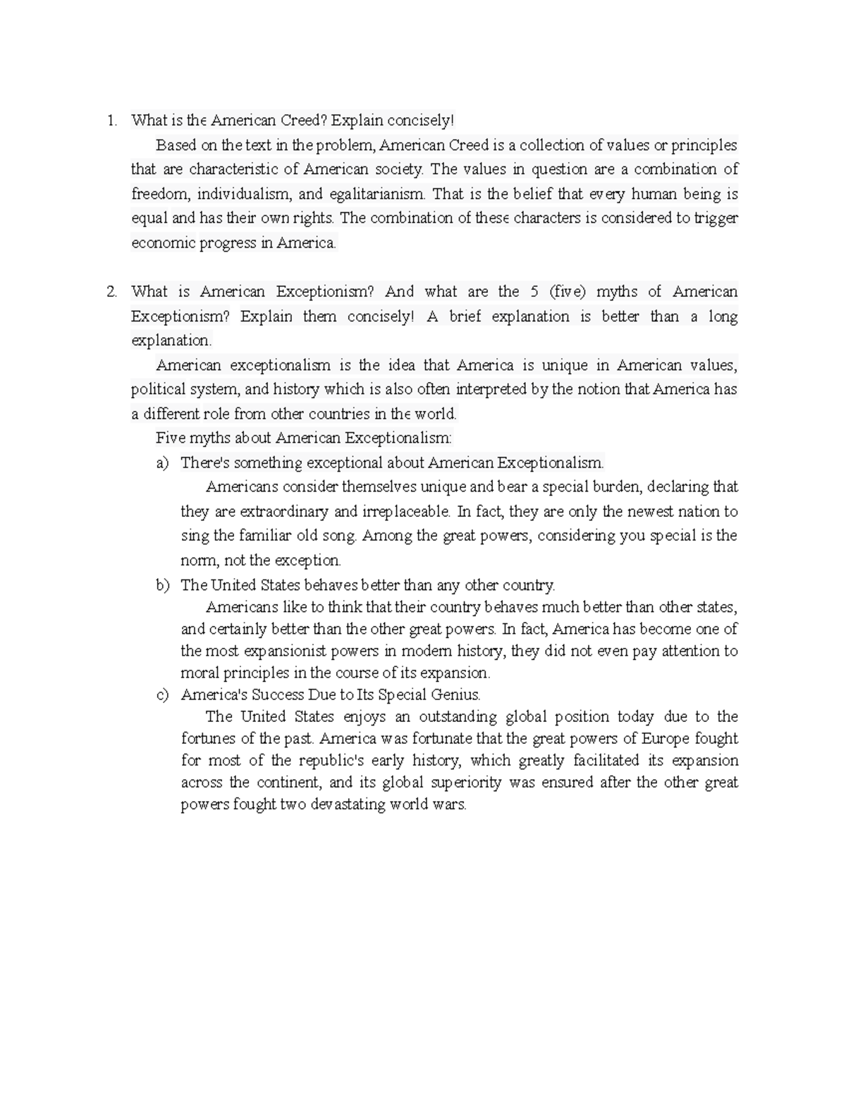 American Creed, American Exceptionism, American Grand Strategy. - What ...