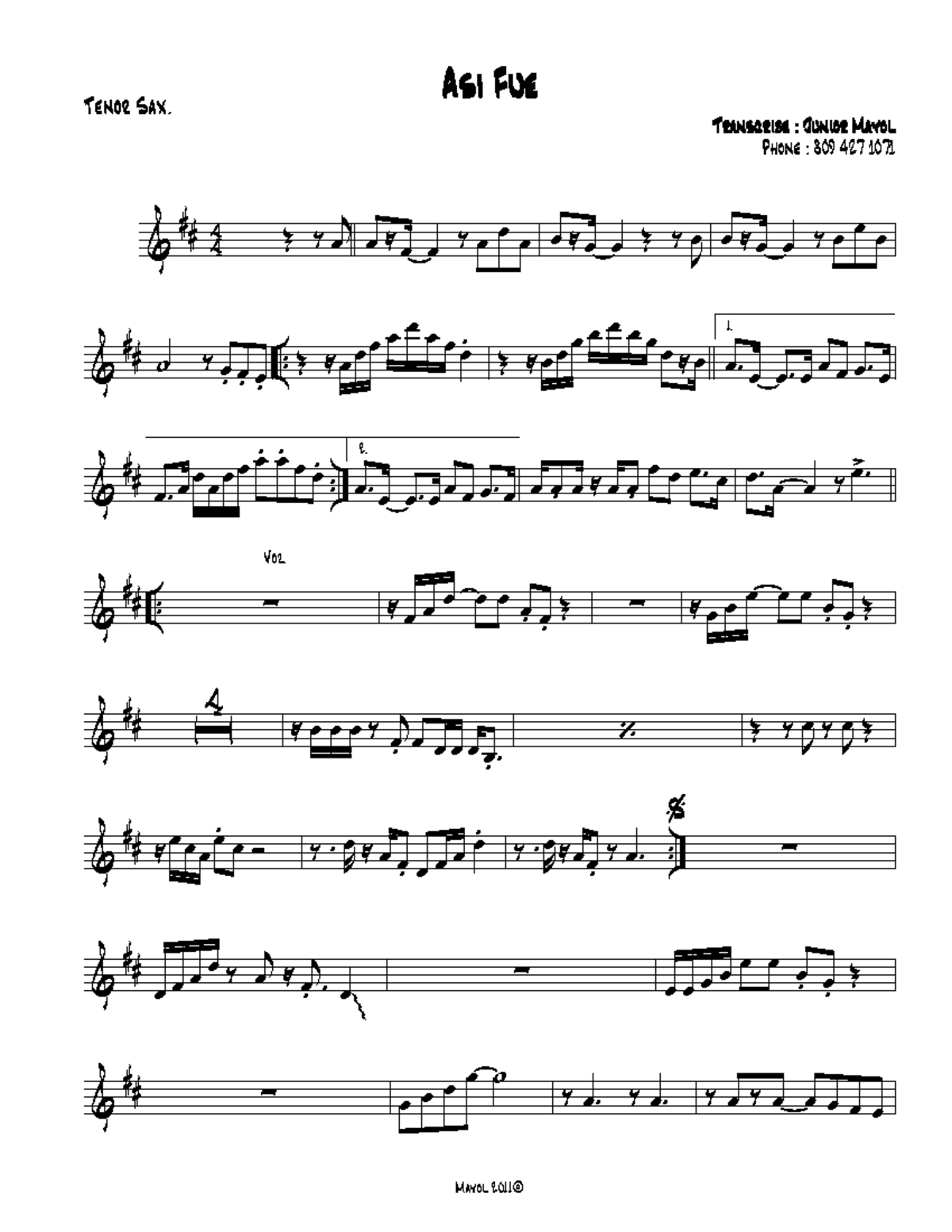 Asi Fue Tenor - Partitura - - Studocu