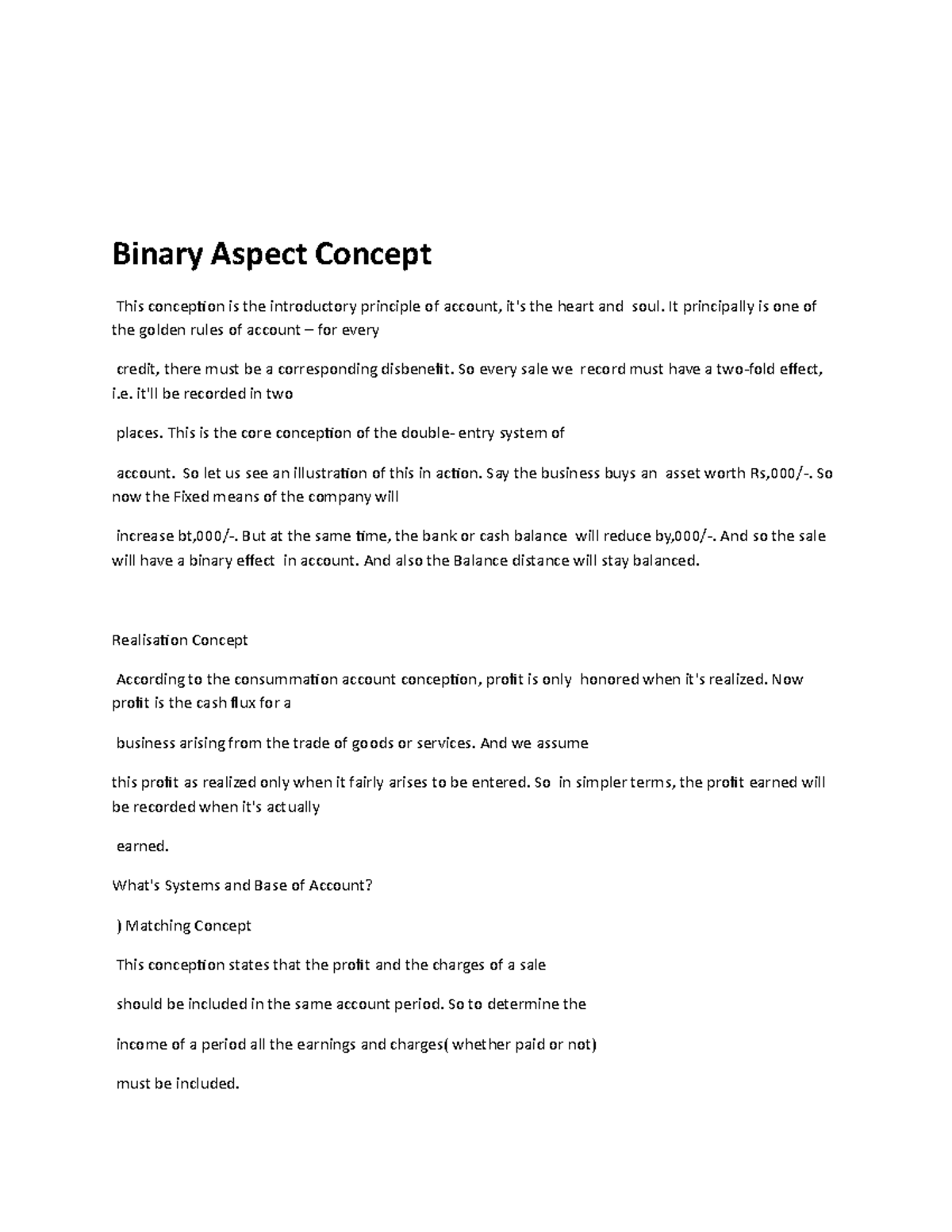 Binary Aspect Concept Binary Aspect Concept This Conception Is The