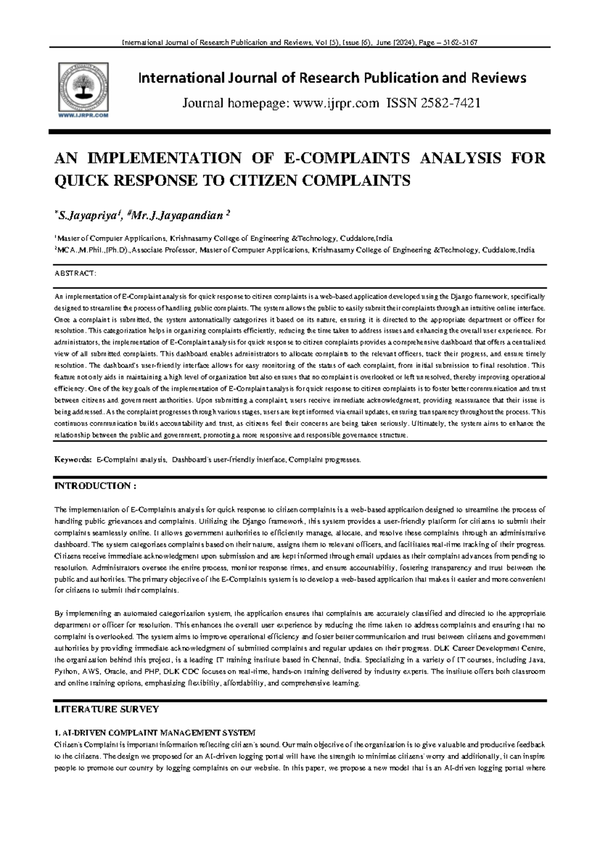 Ijrpr 30383 - Research paper - International Journal of Research ...