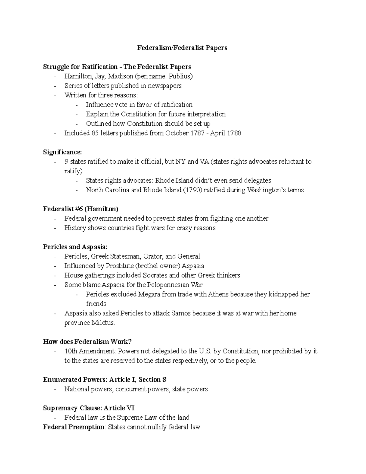 Federalism Federalist Papers - Federalism/Federalist Papers Struggle ...