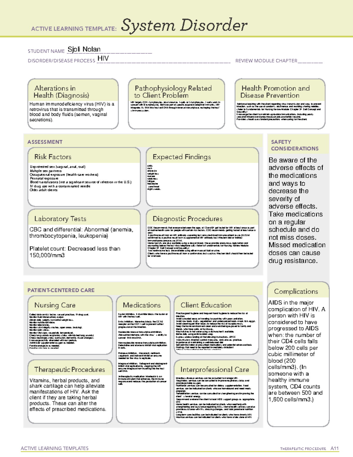 Active Learning Template sys Dis (6) AIDS - ACTIVE LEARNING TEMPLATES ...