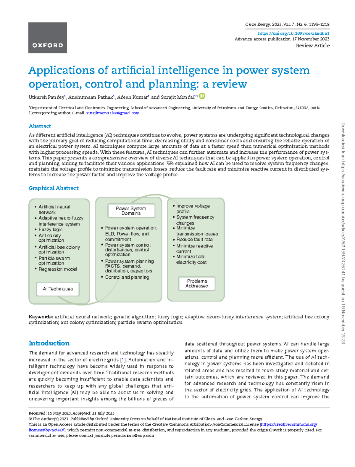 Applications of artificial intelligence in power s - Clean Energy, 2023 ...