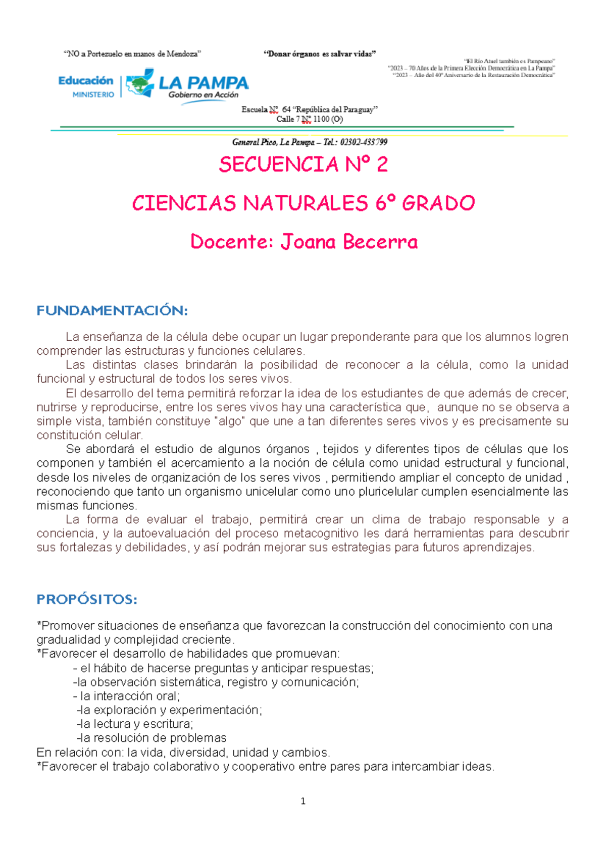 Secuencia Nº 2 DE Ciencias Naturales 6º Grado 2021 - SECUENCIA Nº 2 ...