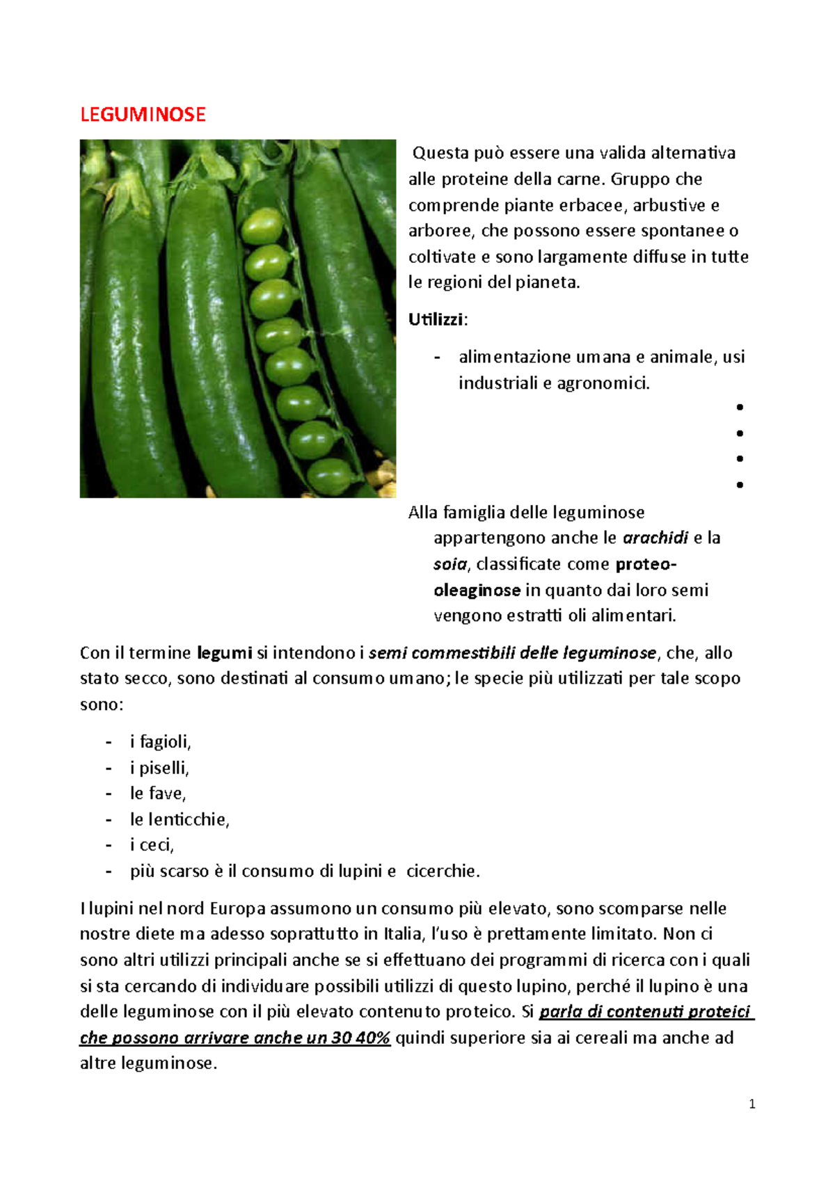 Leguminose - LEGUMINOSE Questa può essere una valida alternativa alle ...
