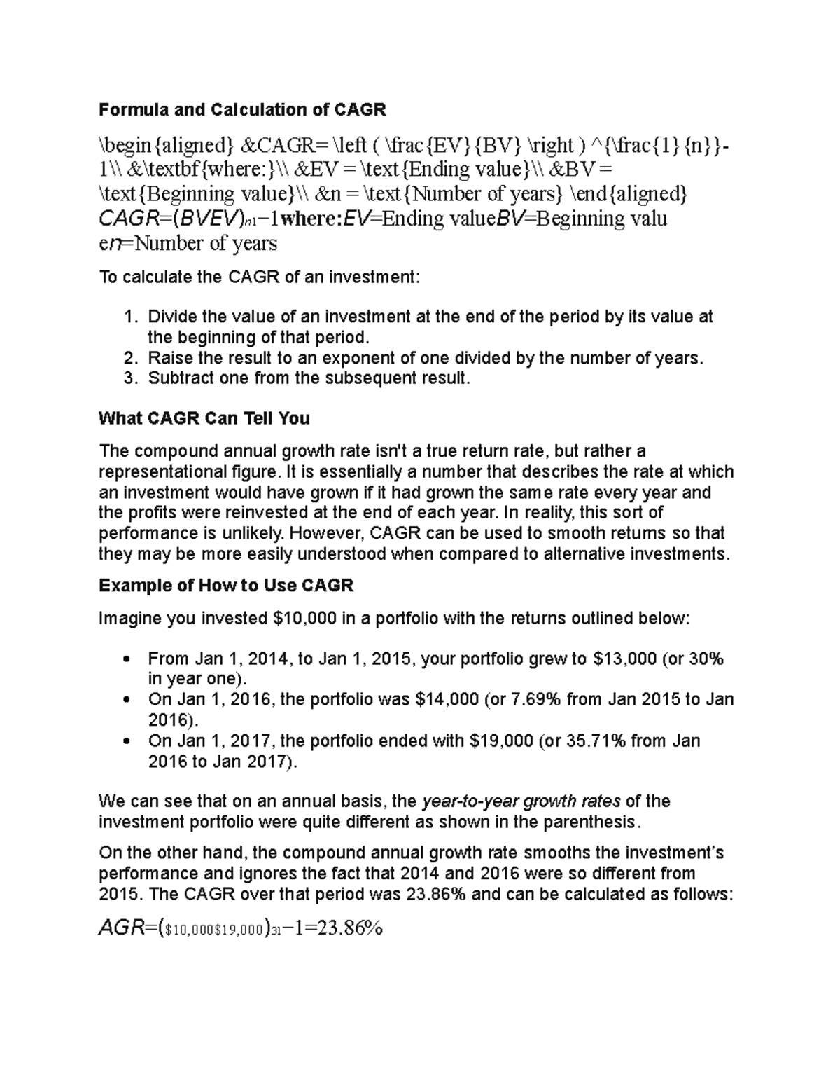 Acctg 18 - invetopedia - Formula and Calculation of CAGR \begin{aligned ...