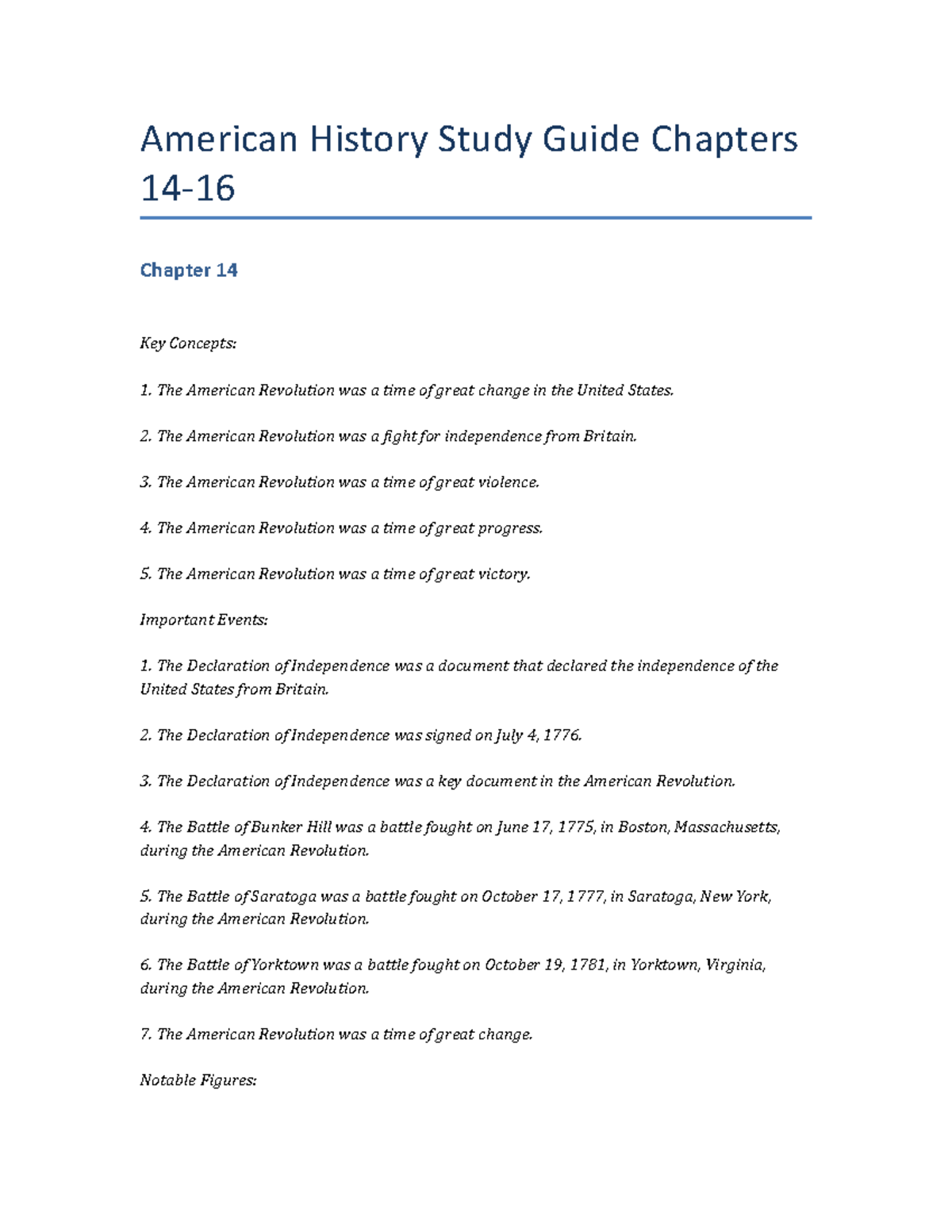 American History Study Guide Chapters 14-16 - American History Study ...