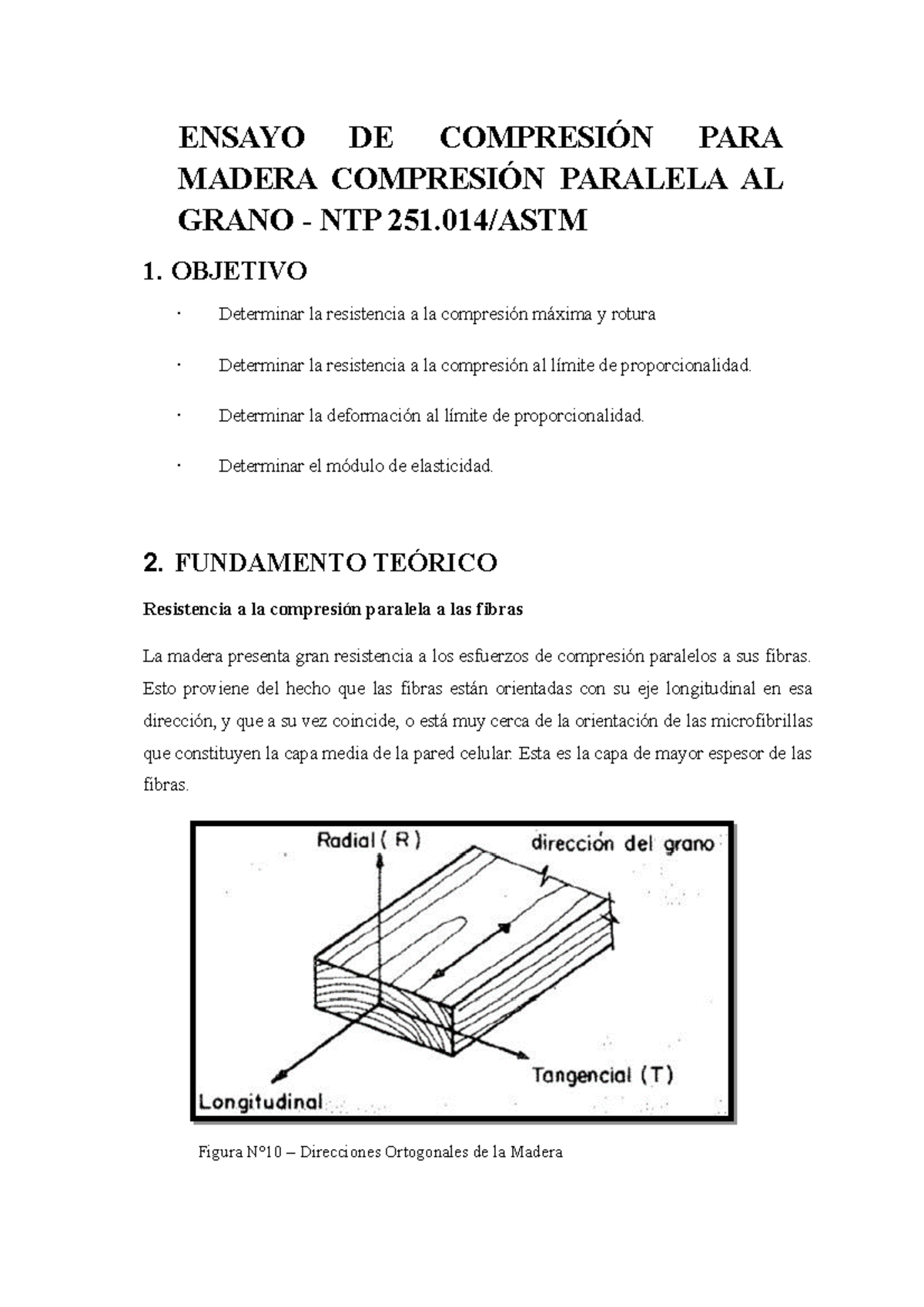 Ensayo DE Compresión PARA Madera Compresión Paralela AL Grano - ENSAYO ...
