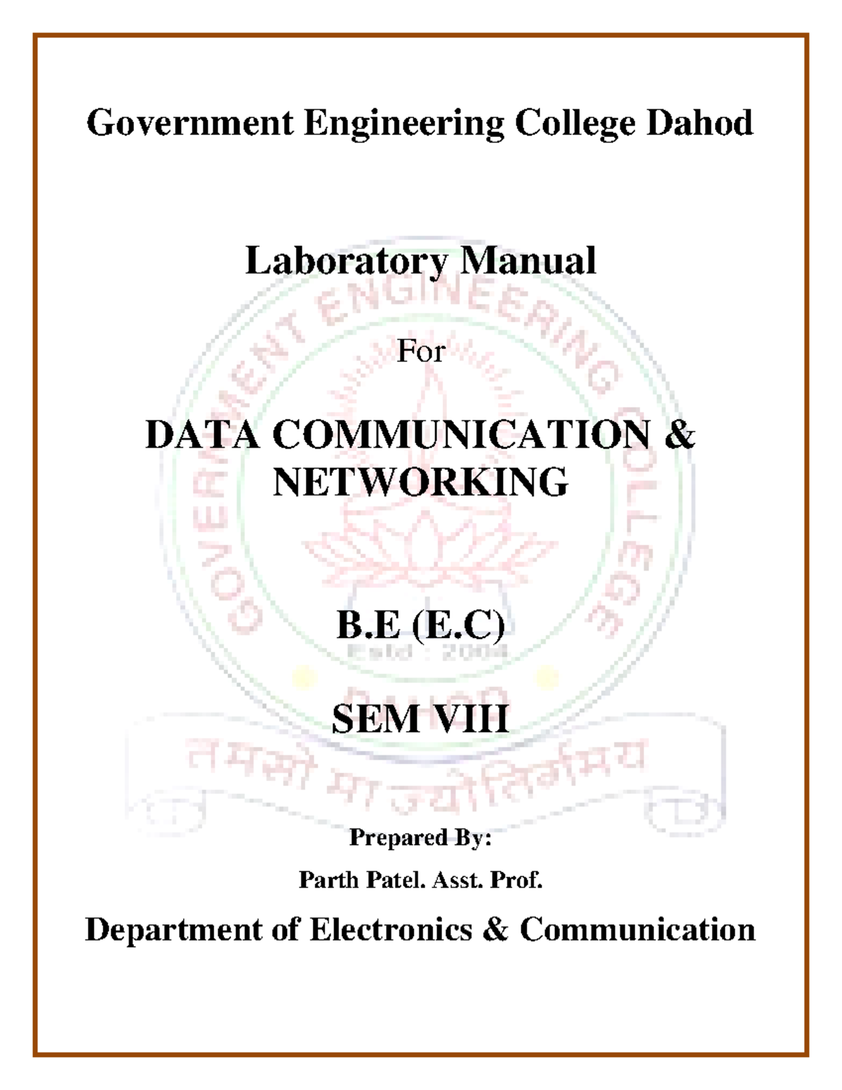 Lm 181101 - DCN lbs - Government Engineering College Dahod Laboratory ...