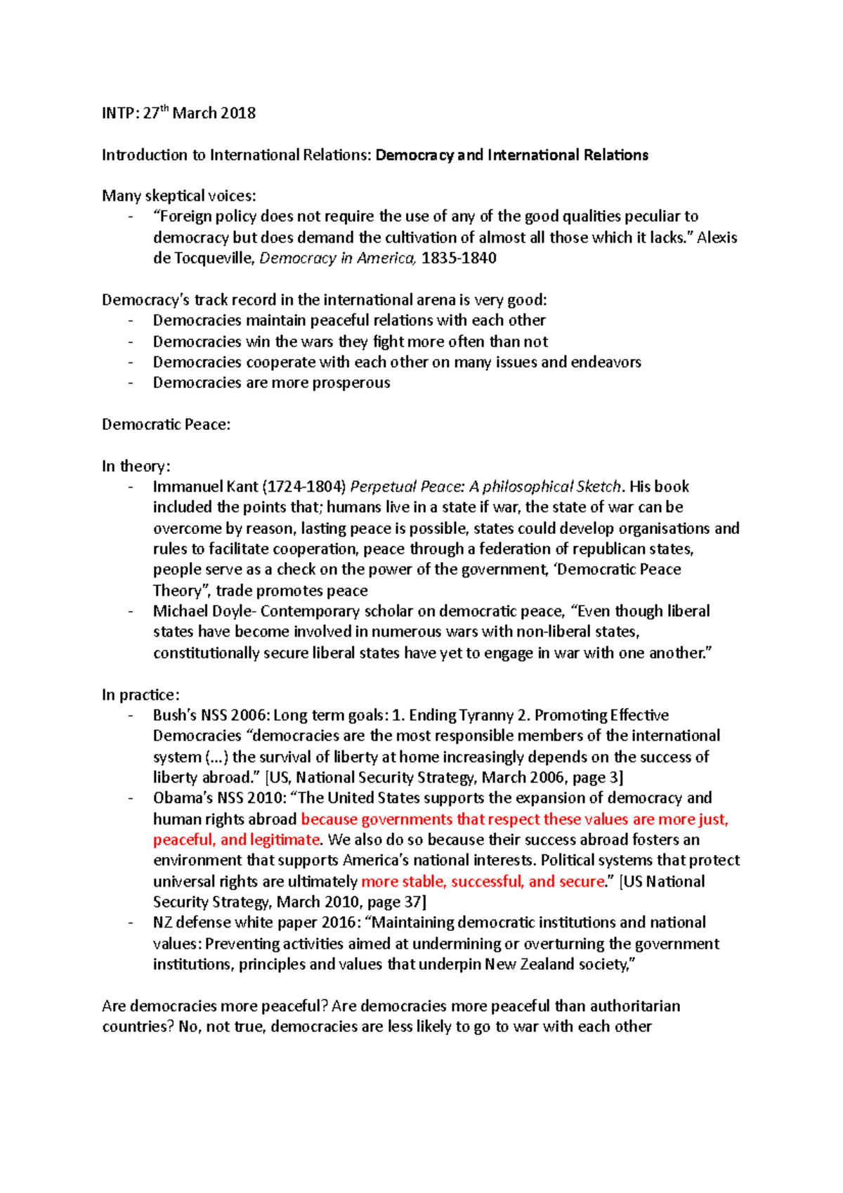 INTP113 27th March Lecture - Introduction to International Relations ...