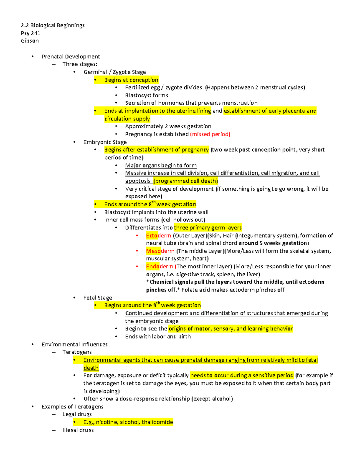 Biological Beginnings (Prenatal Development) - 2 Biological Beginnings ...