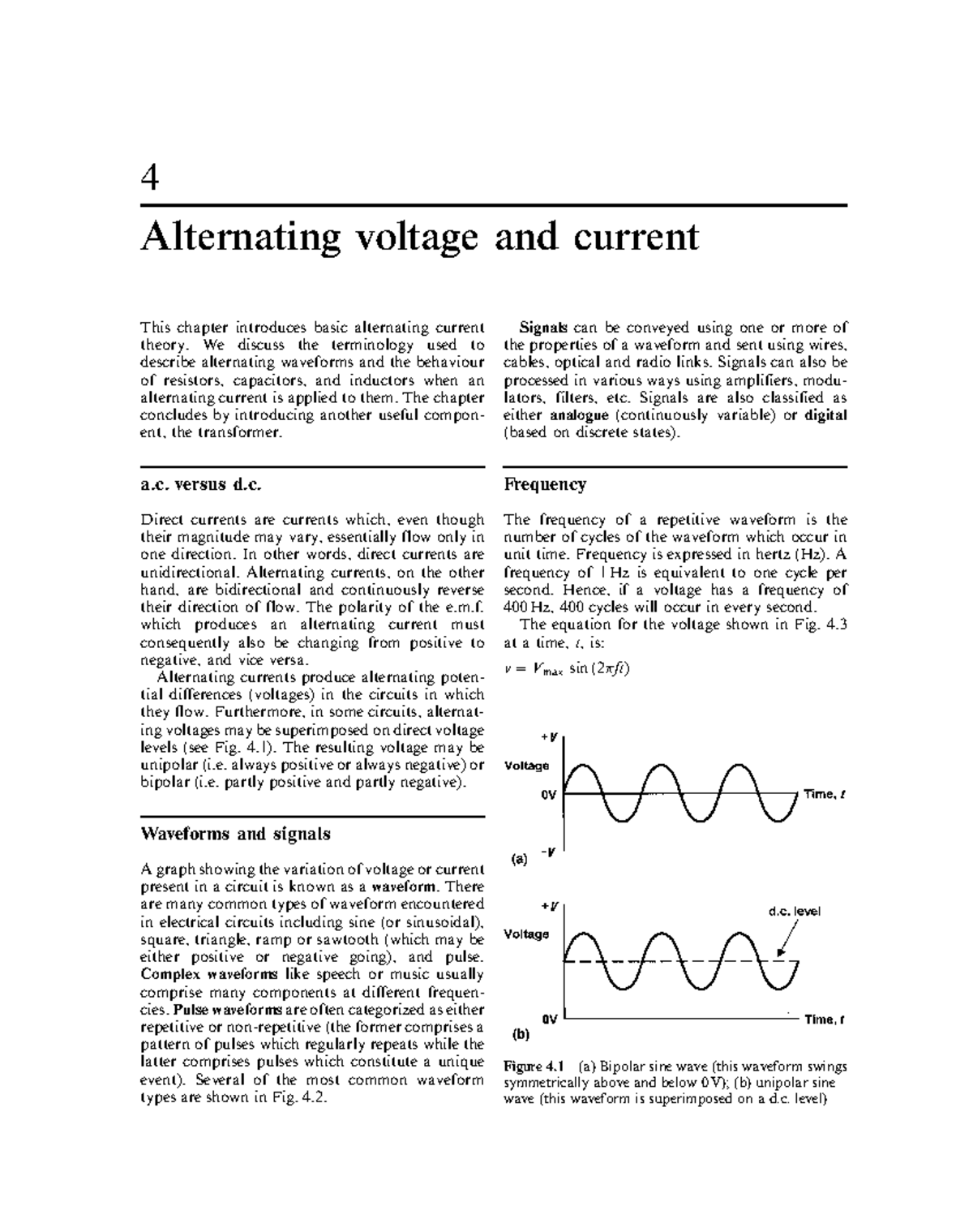 Tooley Electronic Circuits - Fundamentals and Ap Book ZZ - 4 Alternating voltage and current ...