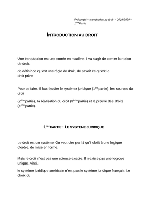 Introduction Generale AU Droit entier - INTRODUCTION GENERALE AU DROIT 07/09/2017 : Droit ...