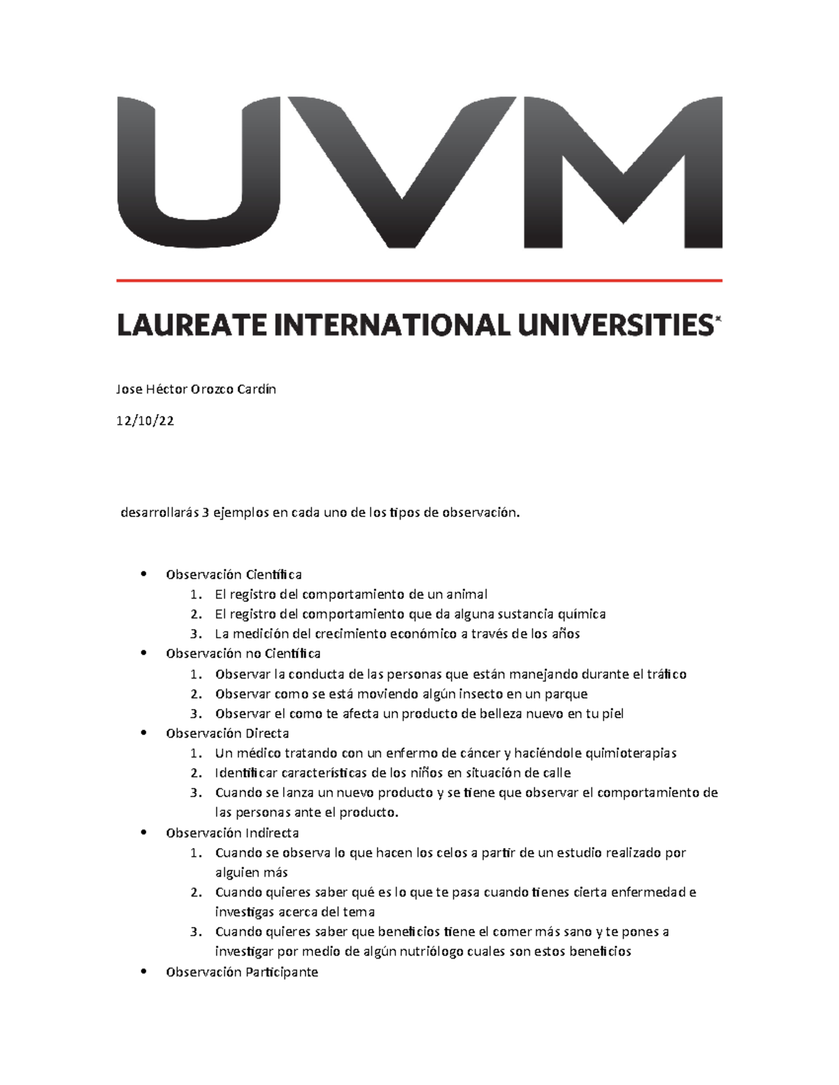 Ejemplos de observación - Jose Héctor Orozco Cardín 12/10 ...