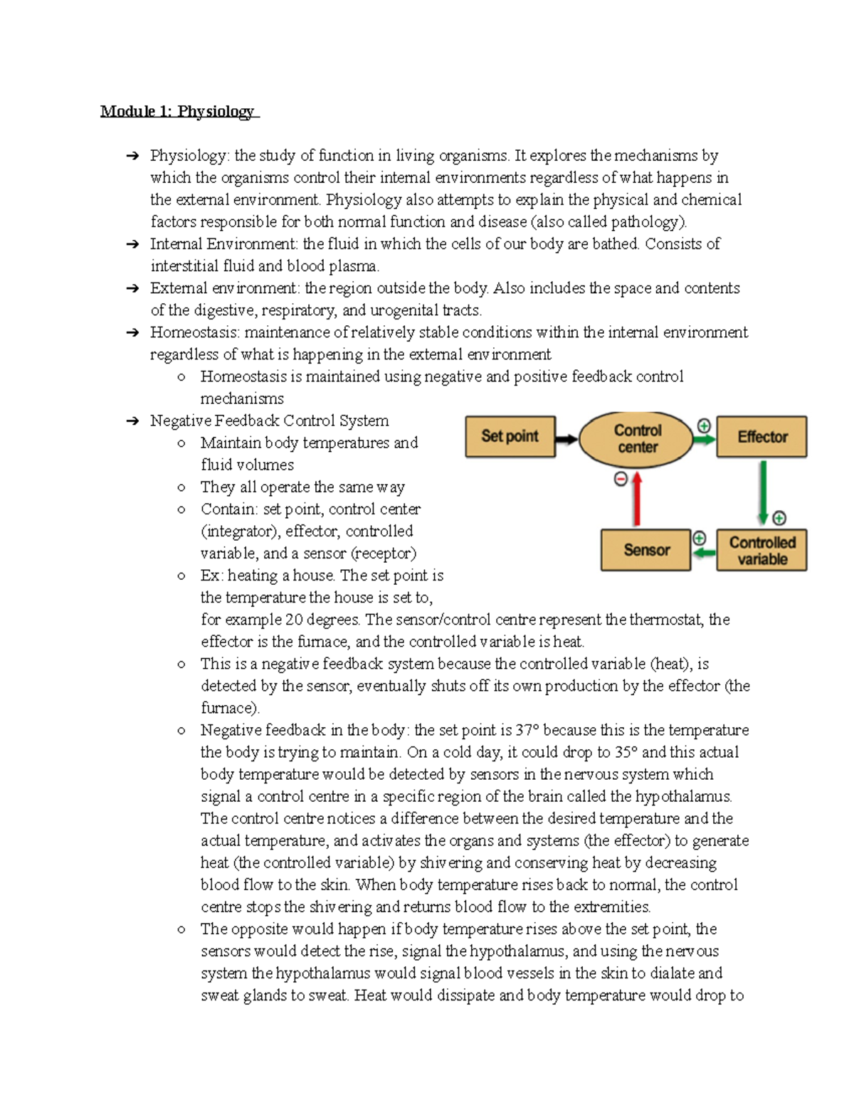 Modules 1 through 4 - Module 1: Physiology Physiology: the study of ...