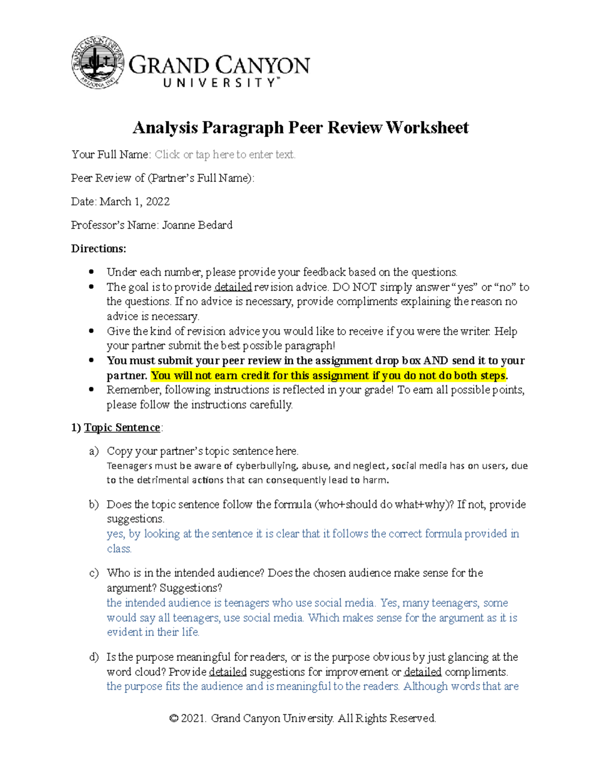 (1)-Analysis Paragraph Peer Review Wroksheet - Analysis Paragraph Peer ...