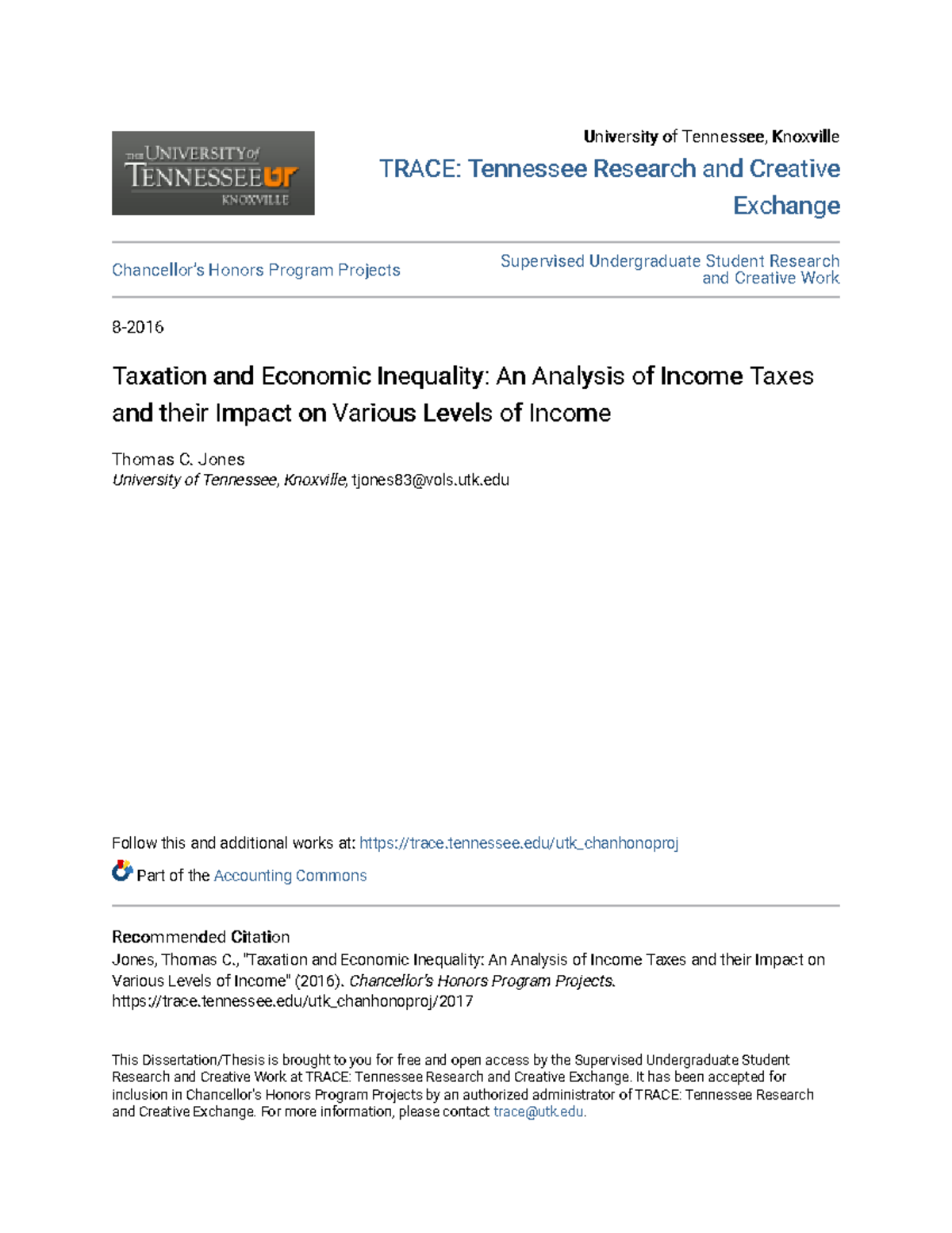 Taxation and Economic Inequality An Analysis of Income Taxes an ...