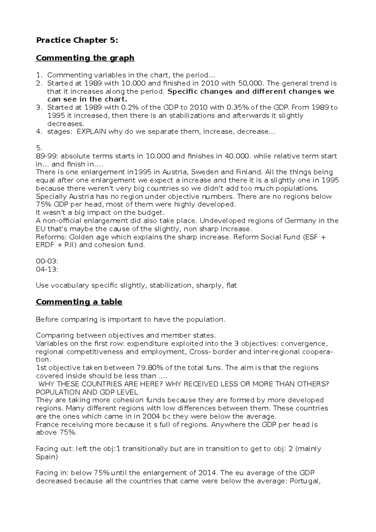 Commeting Charts and Graphs - Practice Chapter 5: Commenting the graph ...
