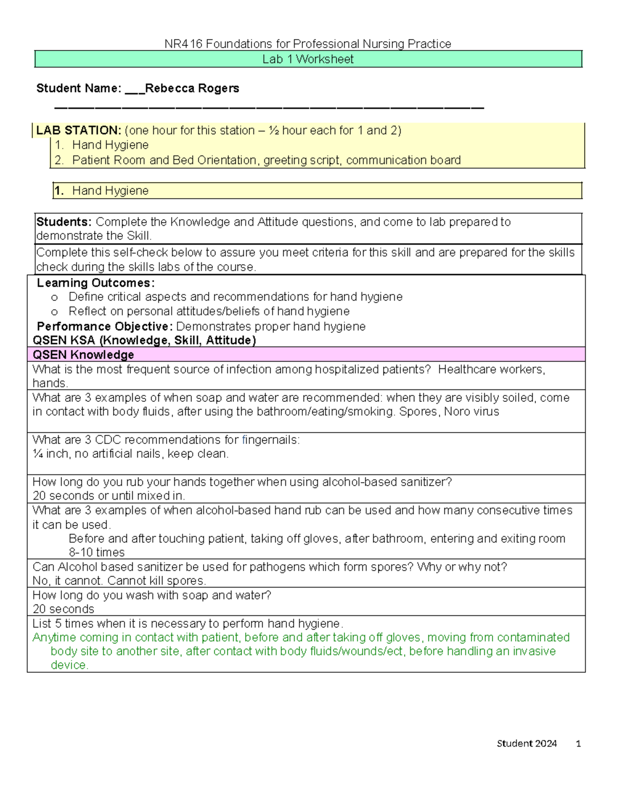 NR 416 Lab 1 Foundations - Lab 1 Worksheet Student Name: ___Rebecca ...