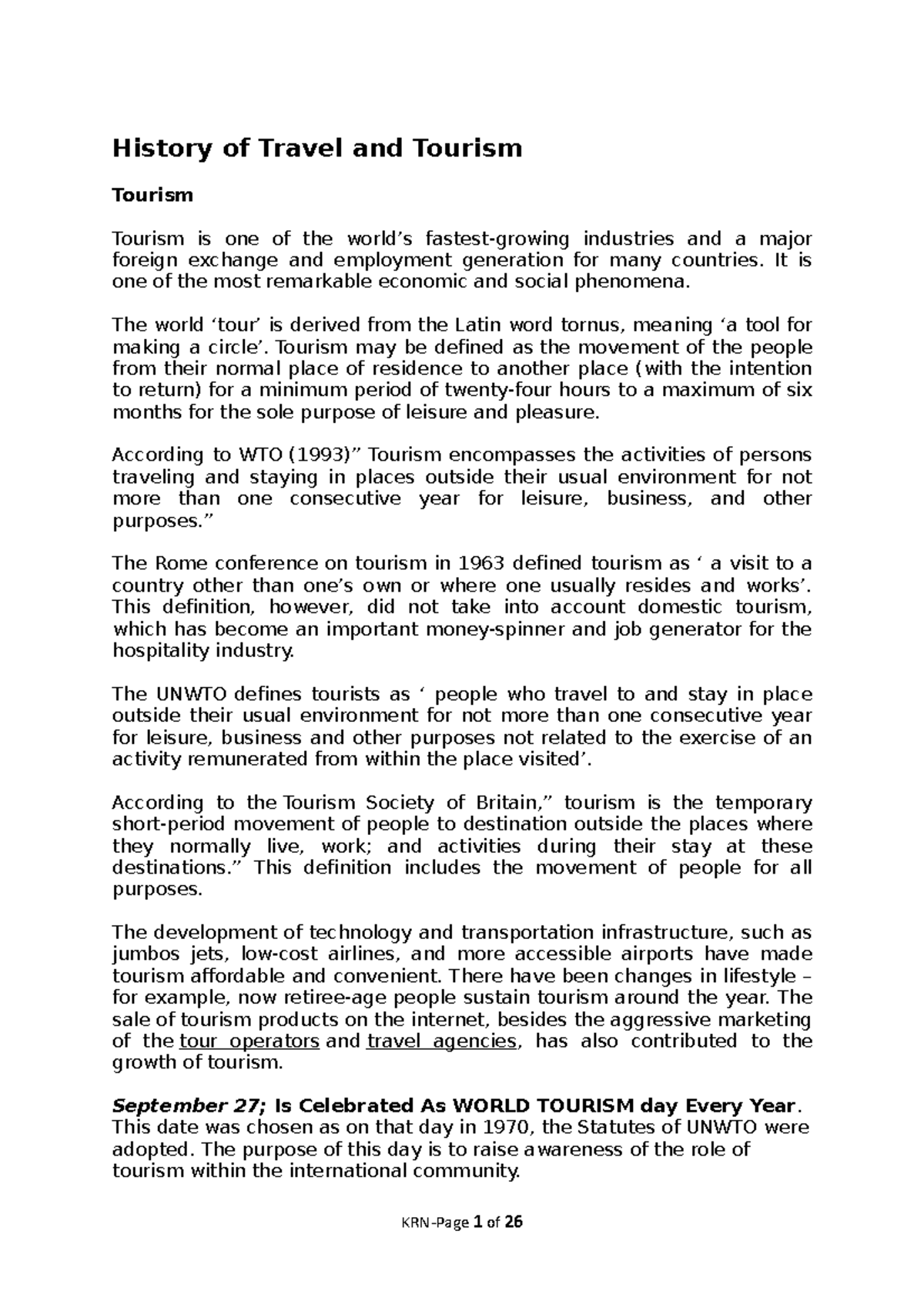 History of Travel and Tourism - History of Travel and Tourism Tourism ...