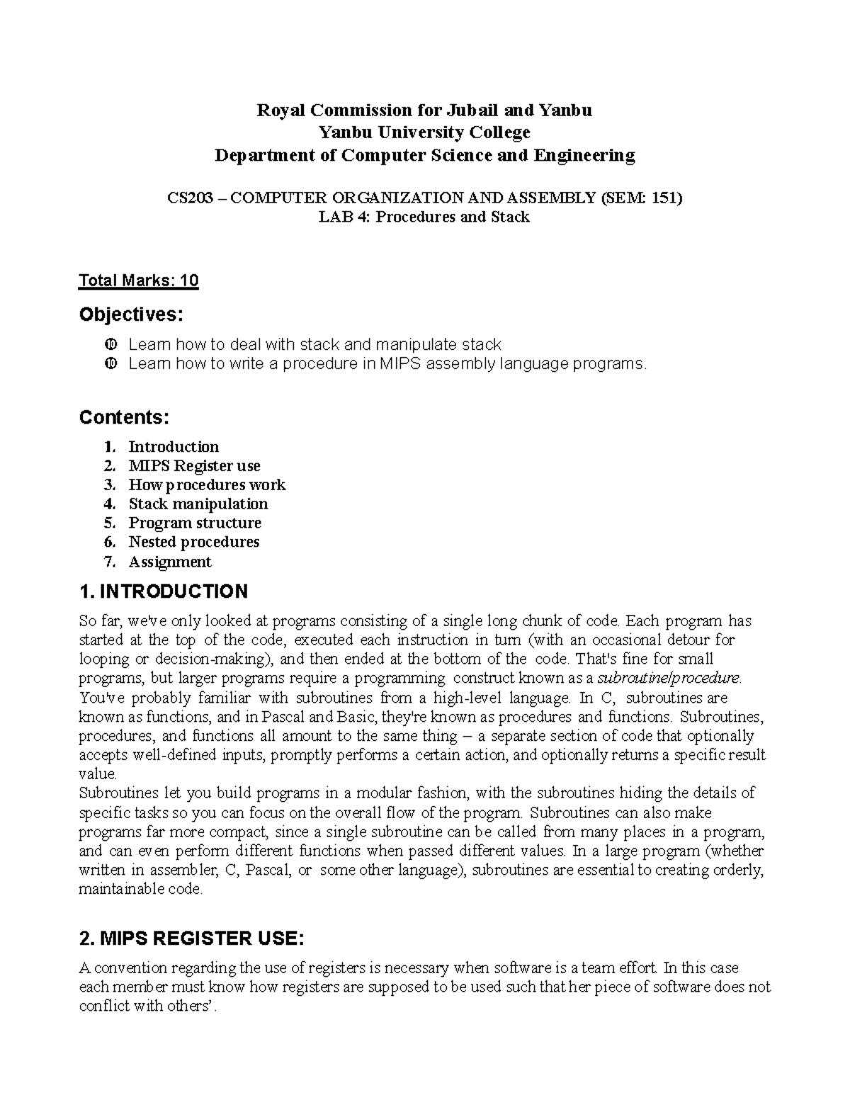 Cs203 labsheet 4 2021 v2 updated - Royal Commission for Jubail and Yanbu Yanbu University ...